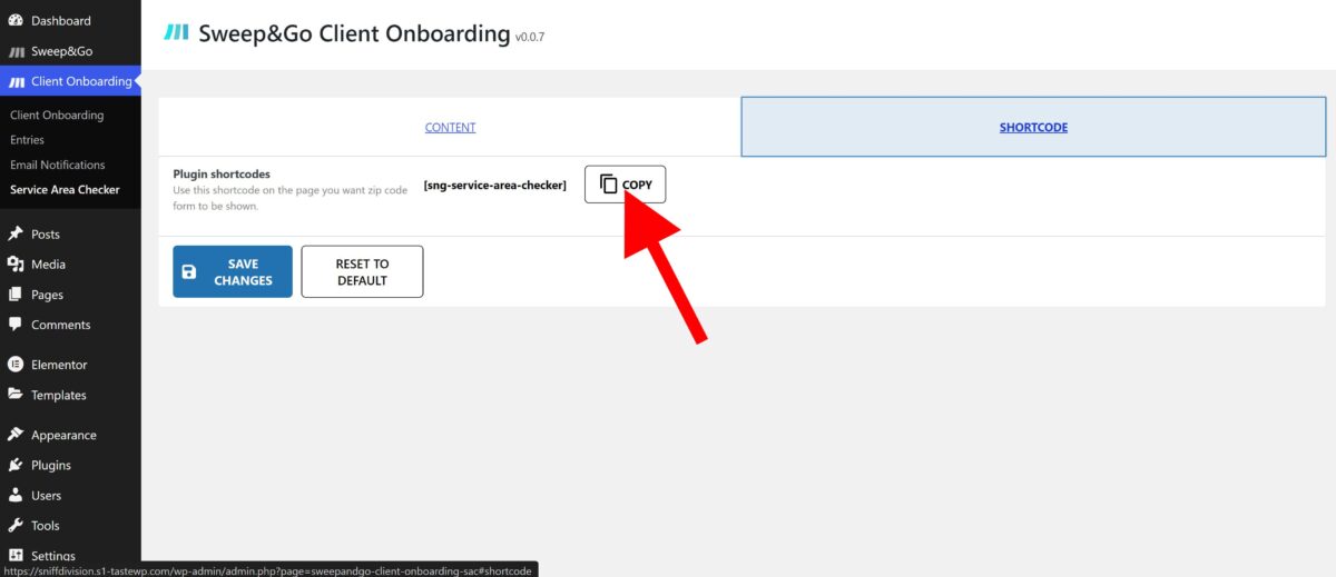 Sweep&Go Client Onboarding Plugin for WordPress - Sweep&Go