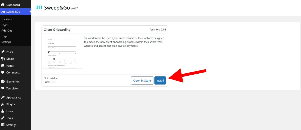 Sweep&Go Client Onboarding Plugin for WordPress - Sweep&Go