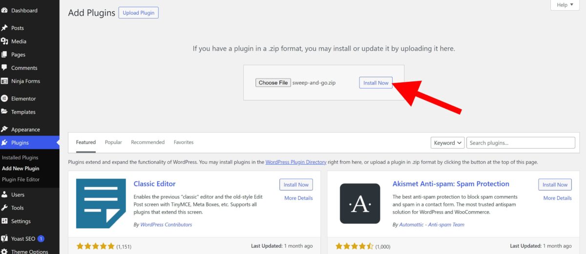 Sweep&Go Client Onboarding Plugin for WordPress - Sweep&Go