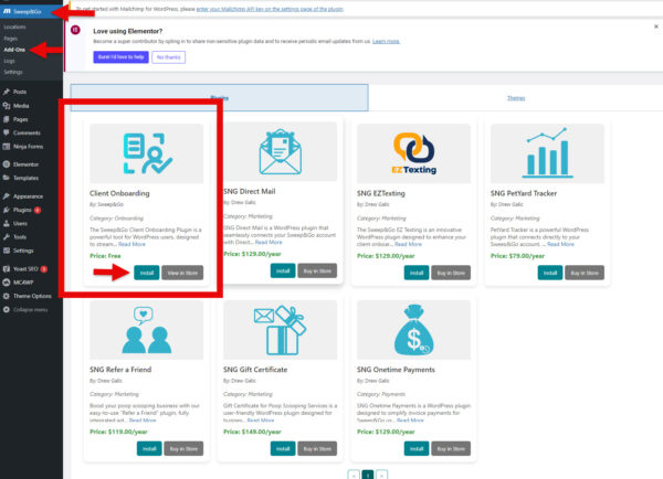 Sweep&Go Client Onboarding Plugin for WordPress - Sweep&Go