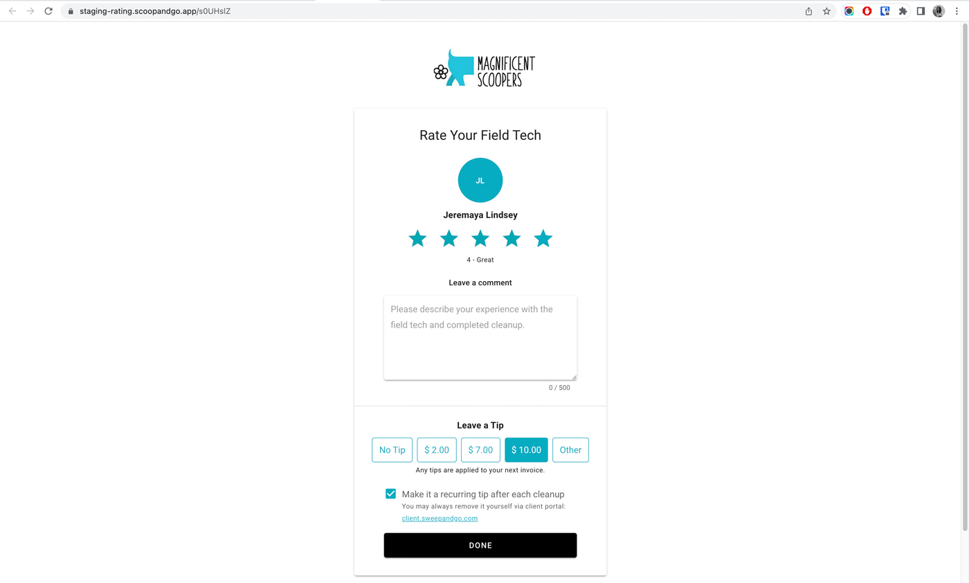Receive Staff Ratings & Client Tips Tutorial - Billing - Sweep&Go Receive Staff Ratings & Client Tips Tutorial - Billing - Sweep&Go