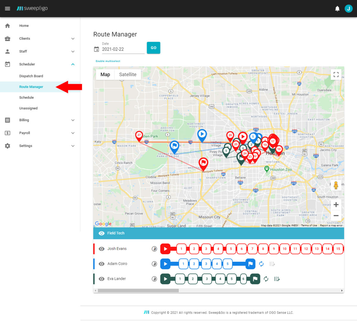 Route Manager - Scheduler - Sweep&Go