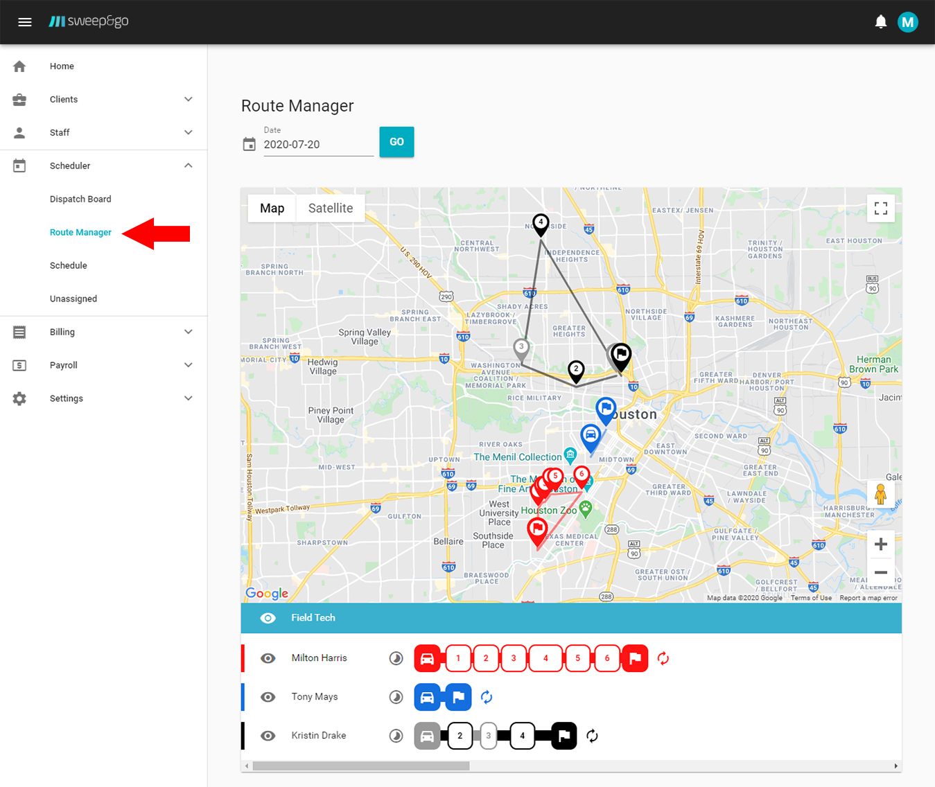 Route Manager | Scheduler | Sweep&Go