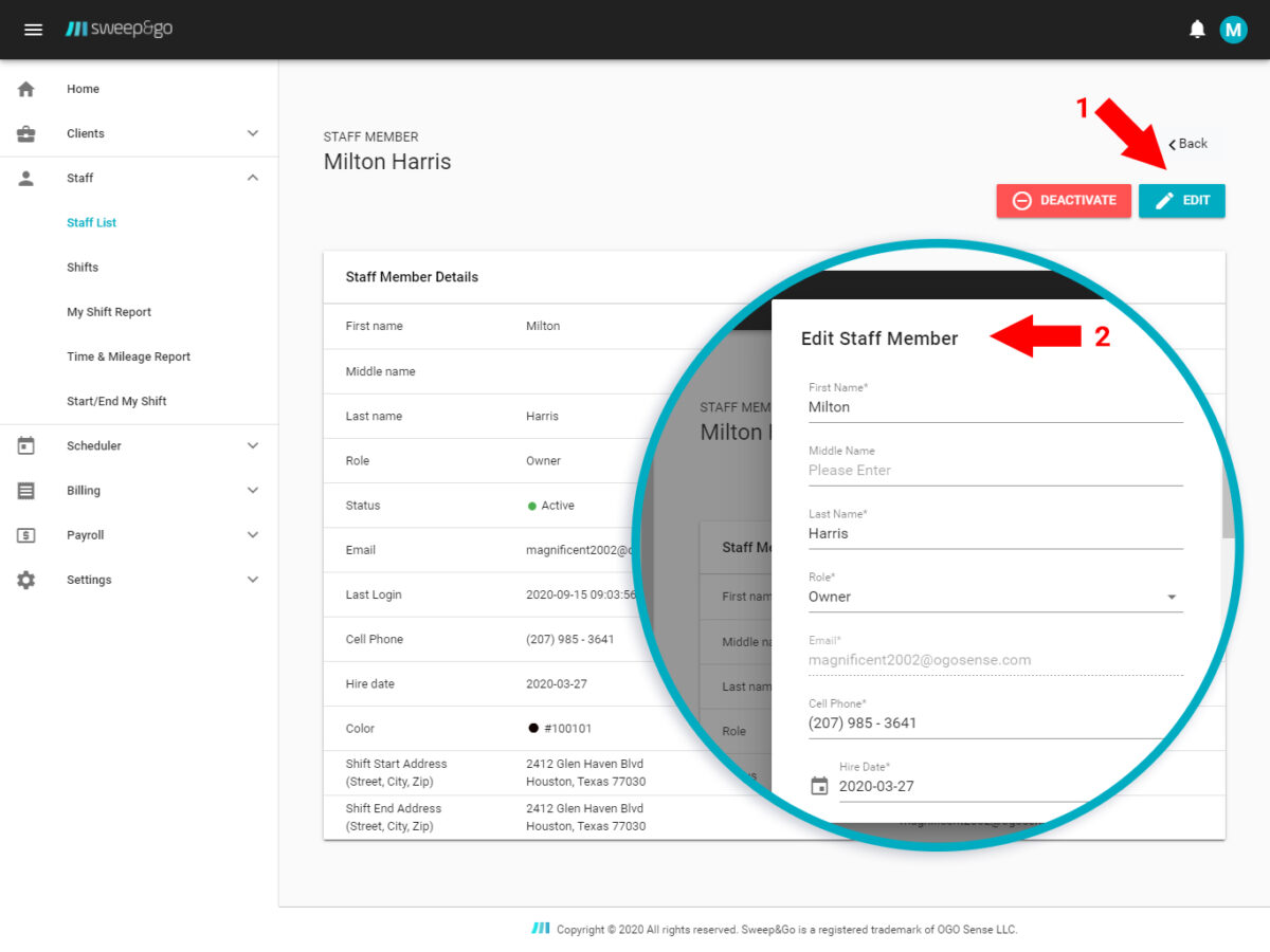Staff Management - Staff Management - Sweep&Go