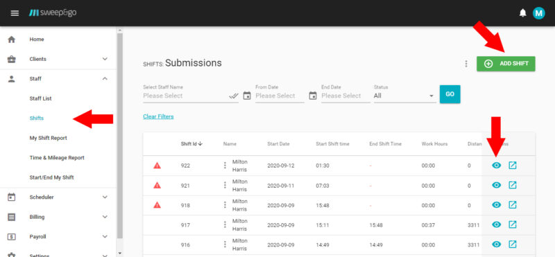 Staff Management - Staff Management - Sweep&Go