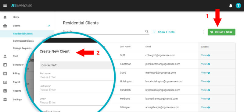 Residential Clients - Client Management - Sweep&Go