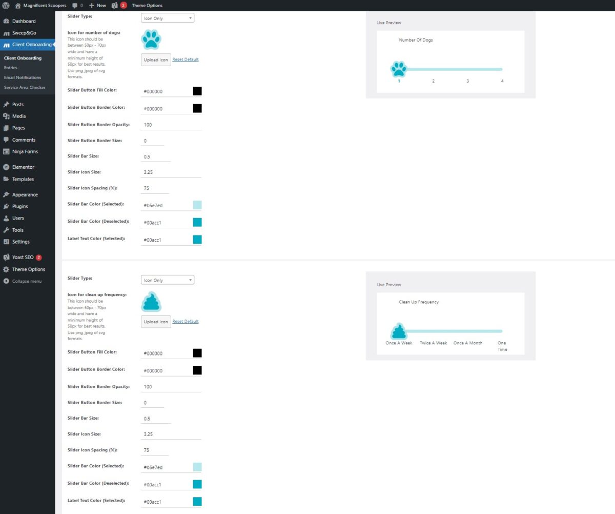 Styling Client Onboarding Form - Sweep&Go