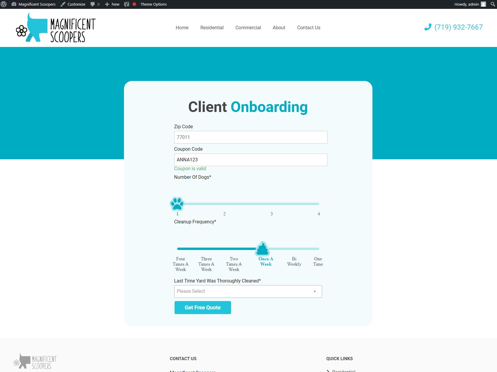Styling Client Onboarding Form - Sweep&Go