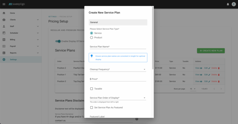 How to Create Service Plans - Client Onboarding - Sweep&Go